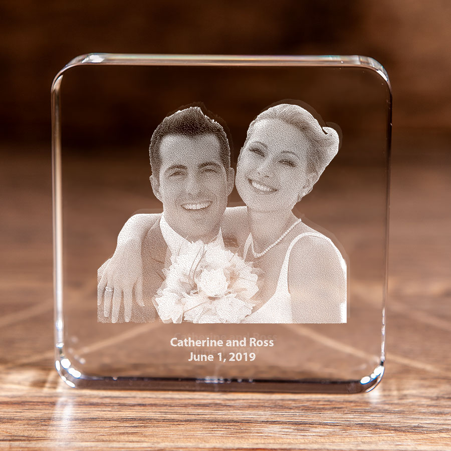Large Square Paperweight - 3D Crystal Corporate Awards by 3D Crystal Awards